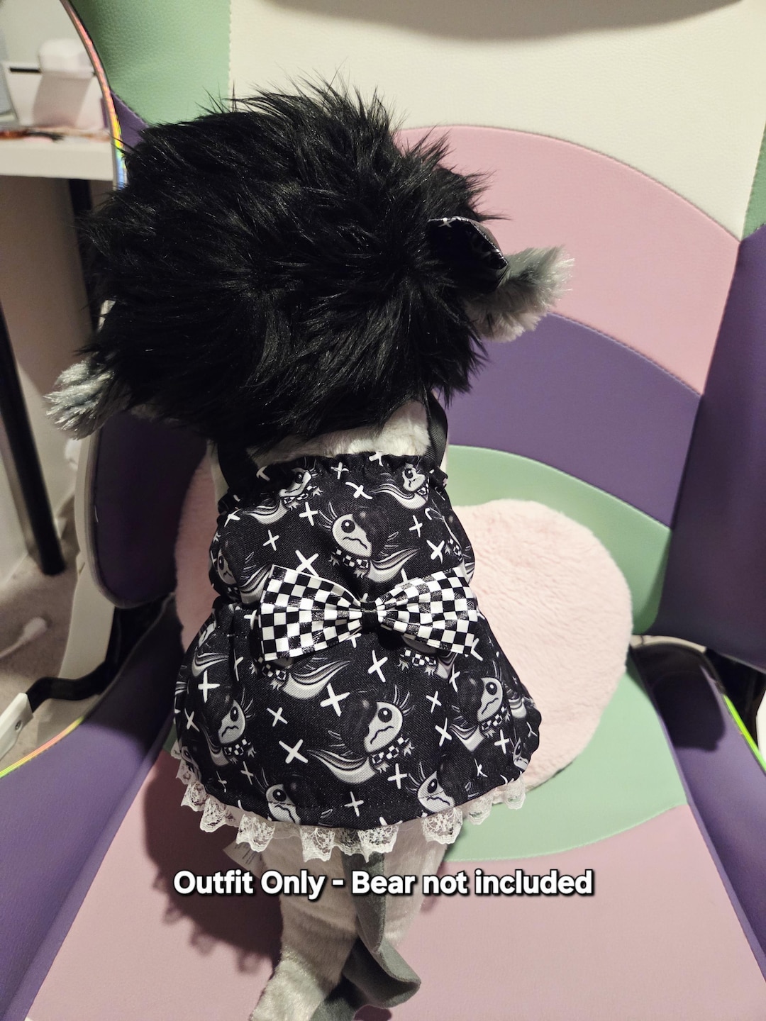 Outfit Only - Emo Axolotl Dress Goth for Teddy Build Bears Punk Kawaii ...