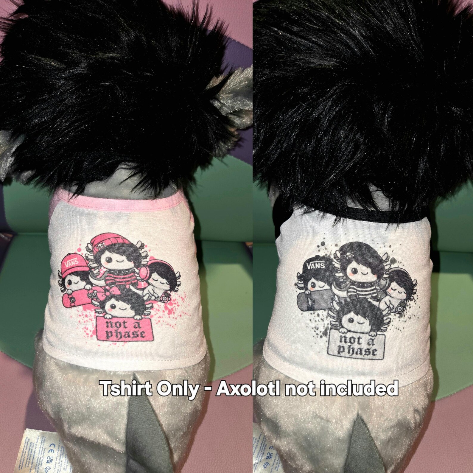 Shirt Only - Emo Axolotl Tshirt PJ Kawaii Punk Rock Band Skater Spooky ...