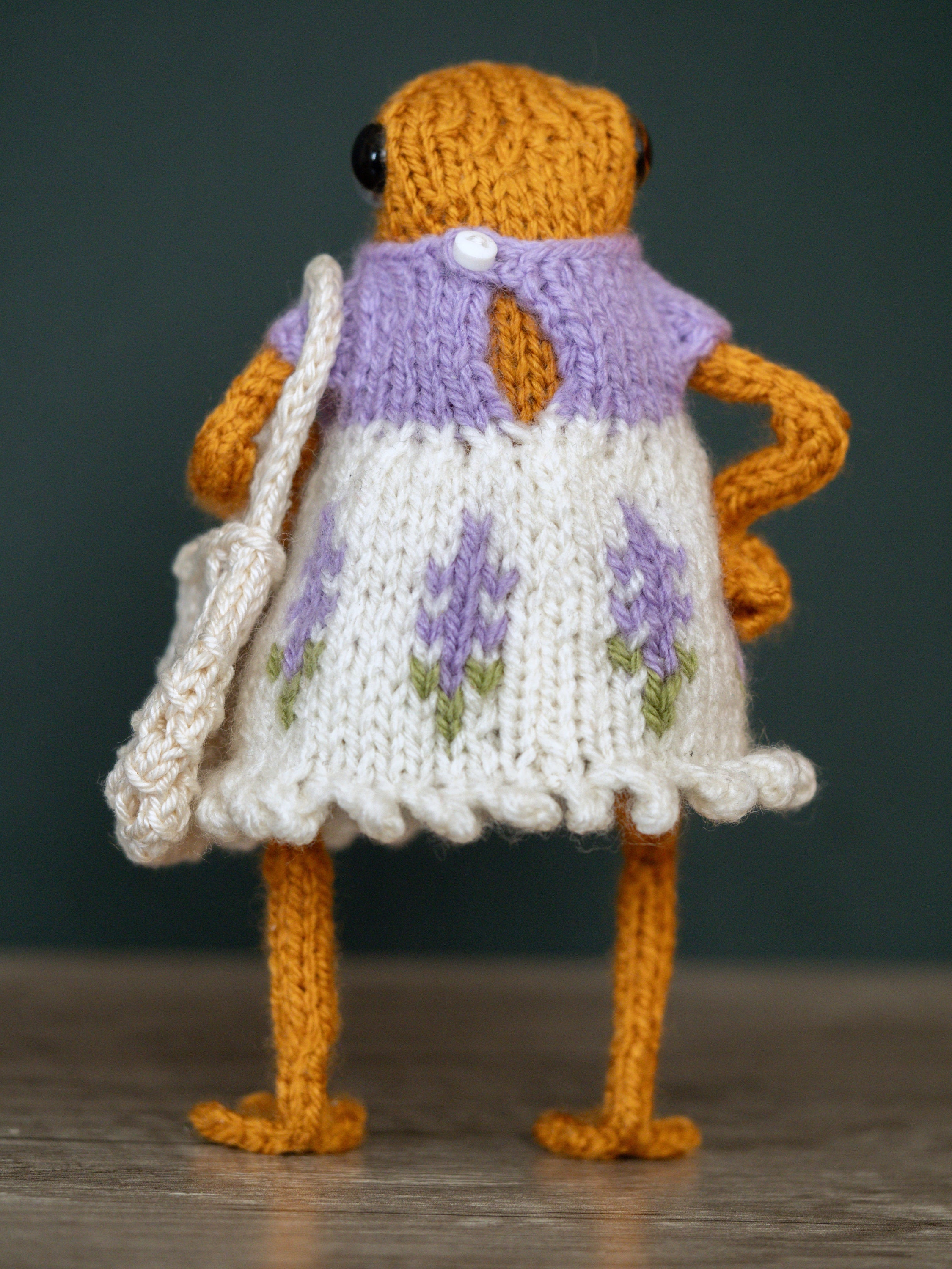 KNITTING PATTERN - Lavender Flower Motif Dress & Cotton Tote/shopper ...