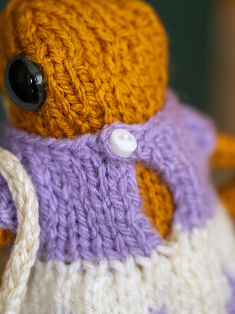 KNITTING PATTERN - Lavender Flower Motif Dress & Cotton Tote/shopper ...