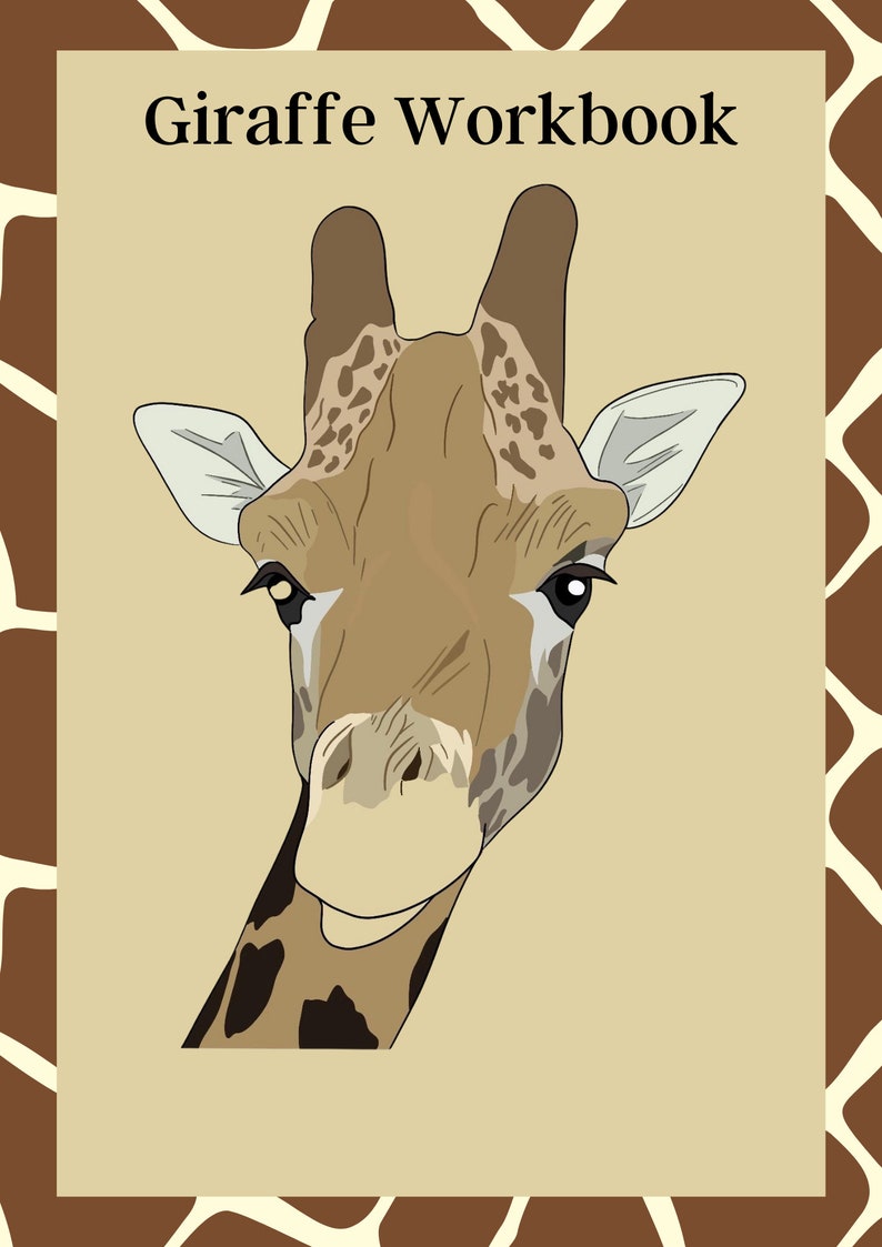 Giraffe Workbook 18 Pages - Puzzles, Giraffes Facts. - Etsy