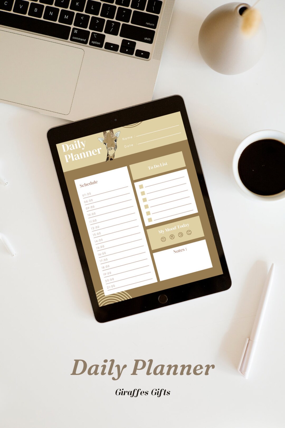 Giraffe Daily Planner/study Planner - Etsy