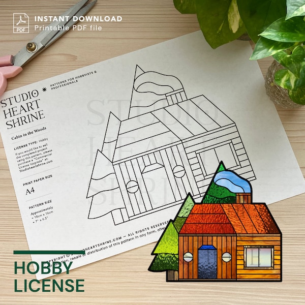 Stained Glass Cabin in the Woods - Etsy