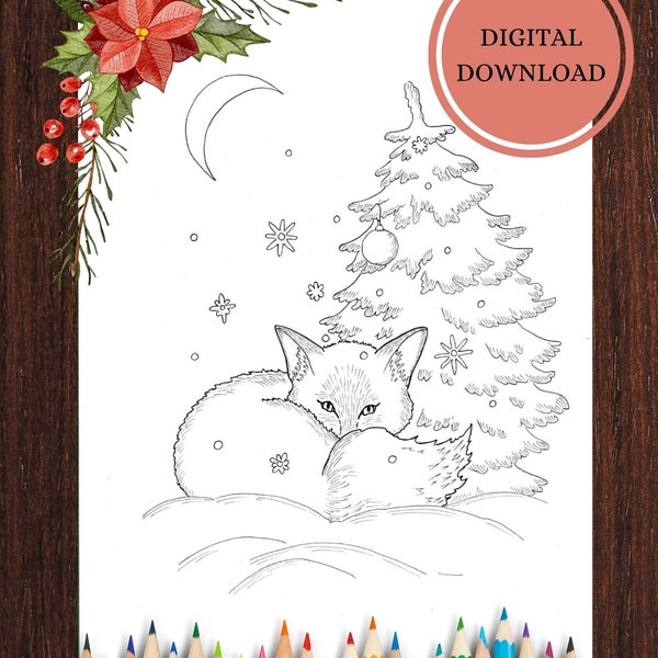 Silent Night Coloring Page - Etsy