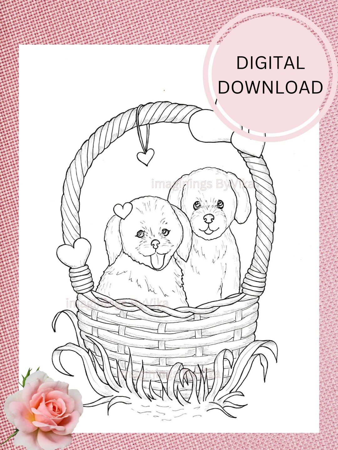 Valentine's Day Coloring Page. Together Forever Coloring Page. Two ...