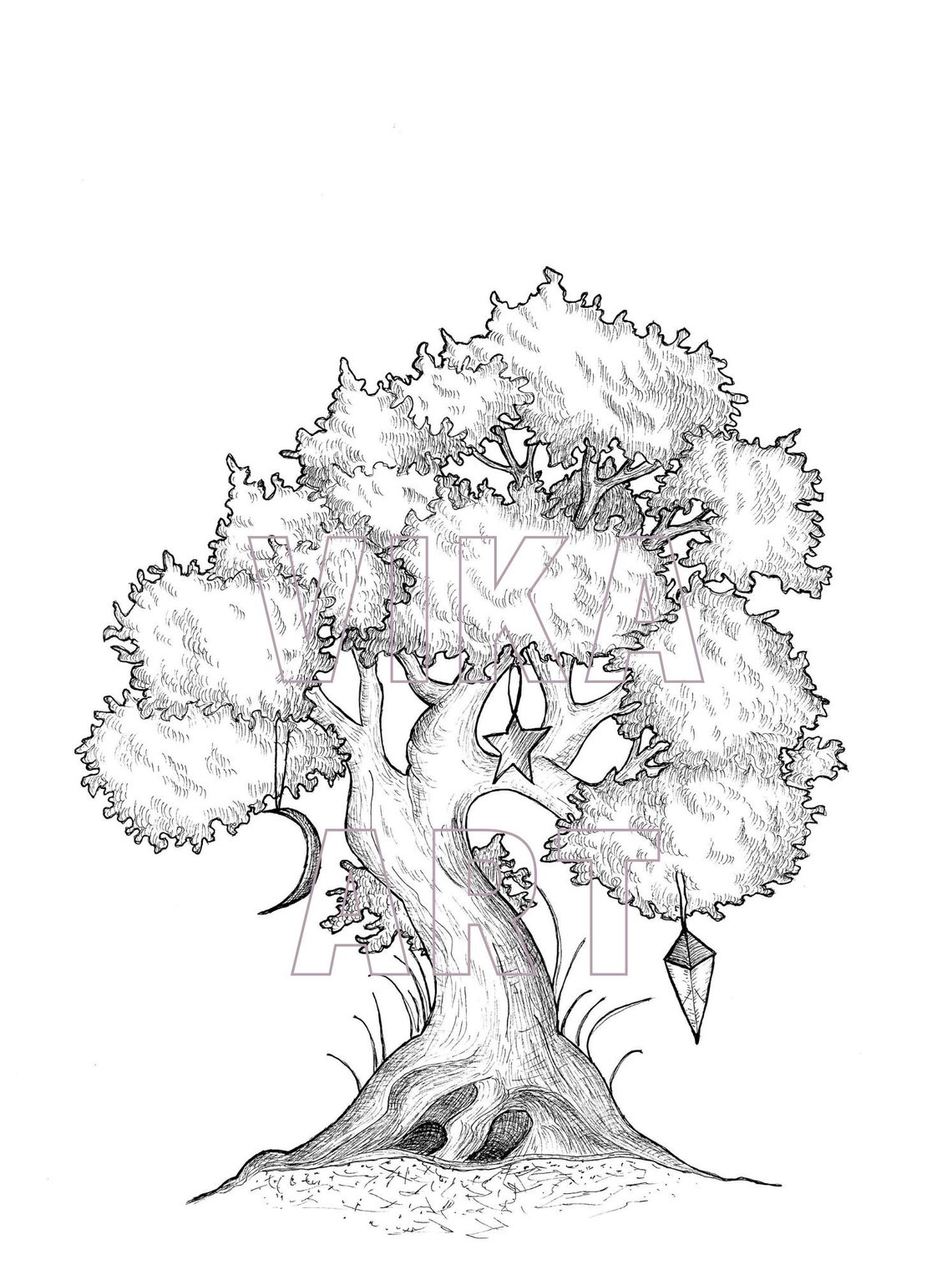 Magic Tree/instant Download Coloring Page - Etsy