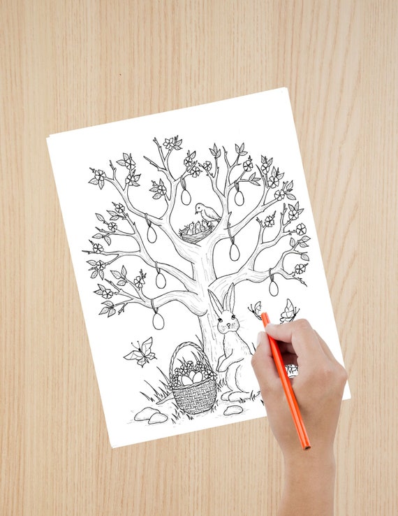 Easter Tree Drawing
