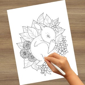 Printable Coloring Page. Baby Rabbit Coloring Page. Art Therapy for ...