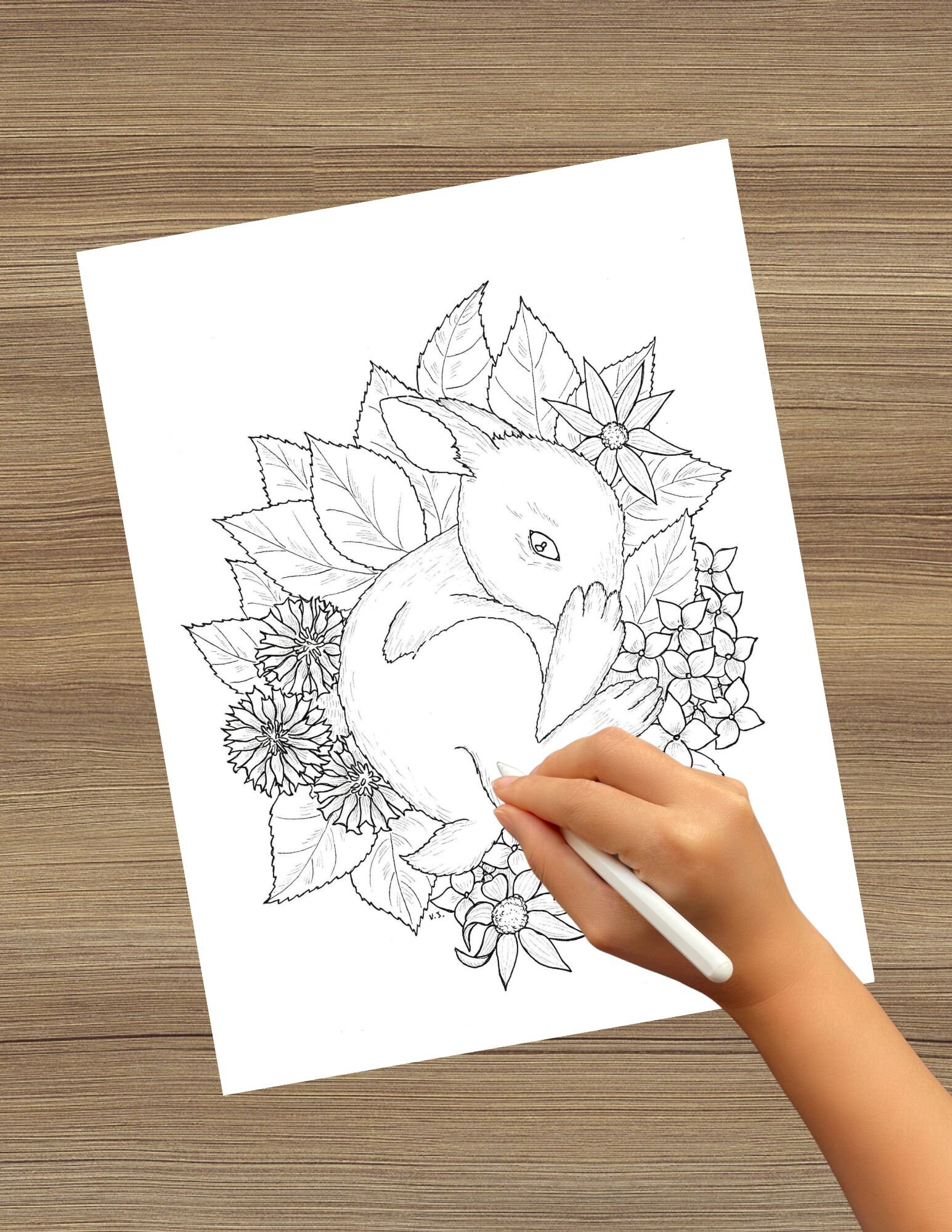 Printable Coloring Page. Baby Rabbit Coloring Page. Art Therapy for ...