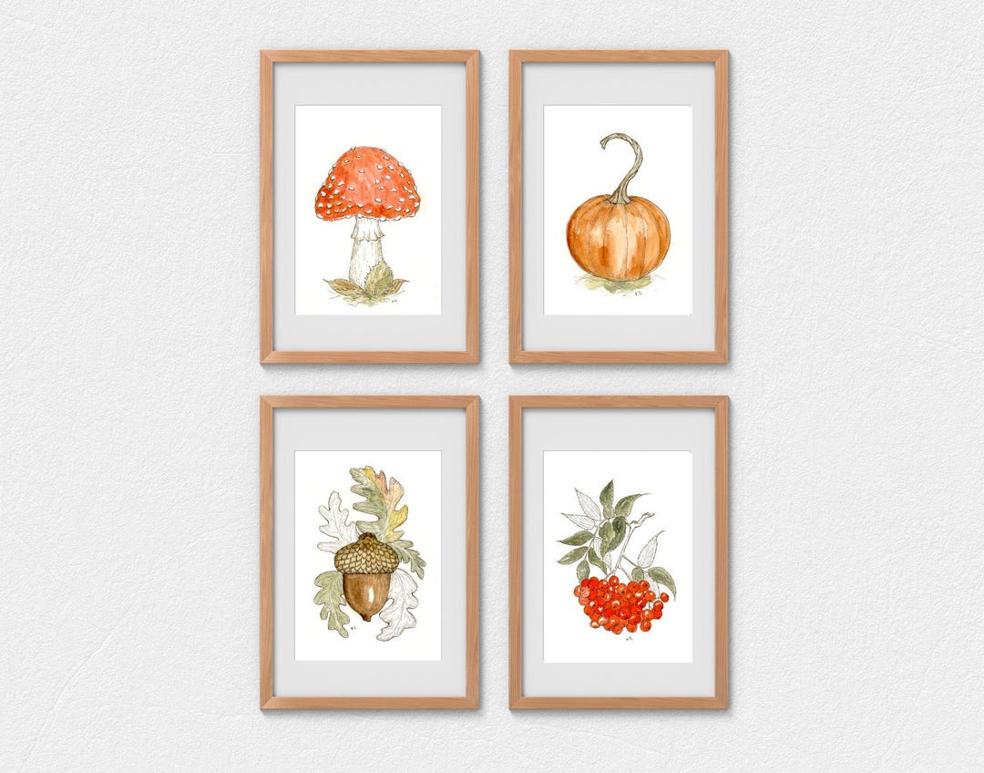 Set of Art Prints. Fall Art Prints. Home Decor for Fall Season ...
