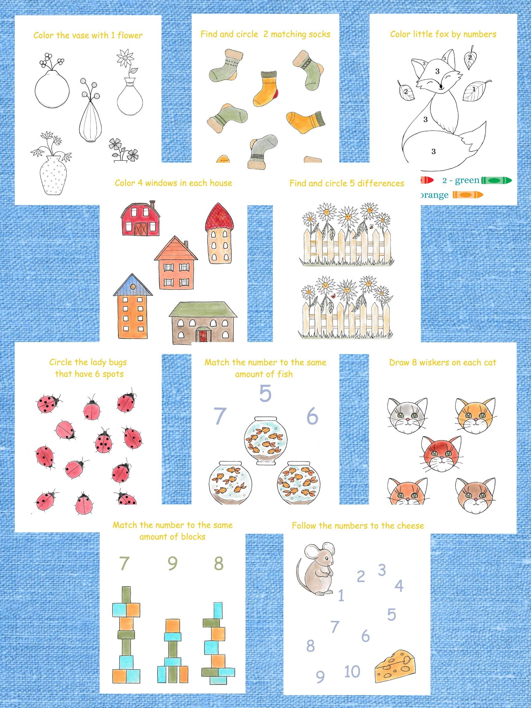 Preschool Math Printable Worksheets/learning Numbers/preschool and ...