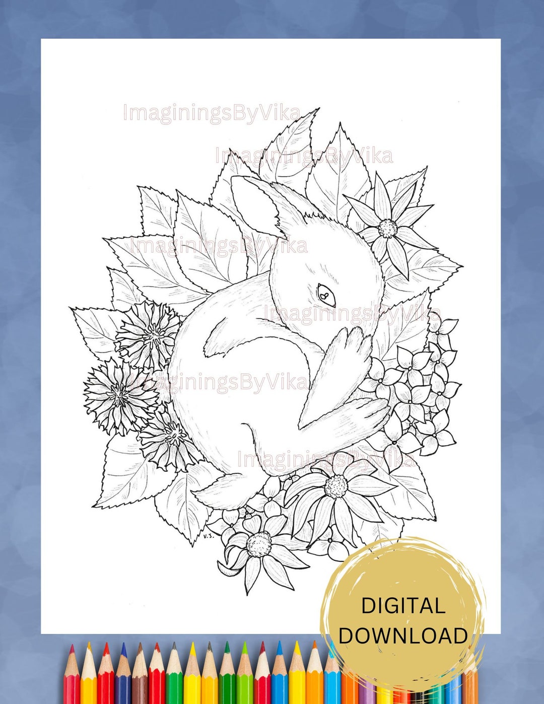 Printable Coloring Page. Baby Rabbit Coloring Page. Art Therapy for ...