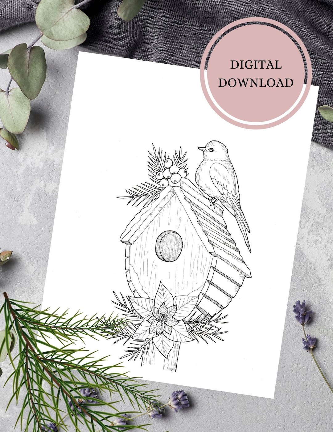 Cozy Christmas Coloring Collection/instant Download Coloring Pages ...