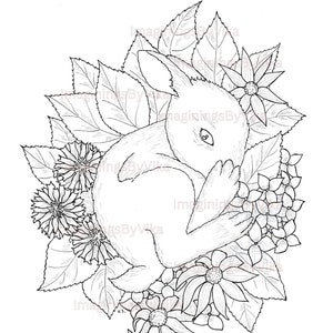 Printable Coloring Page. Baby Rabbit Coloring Page. Art Therapy for ...
