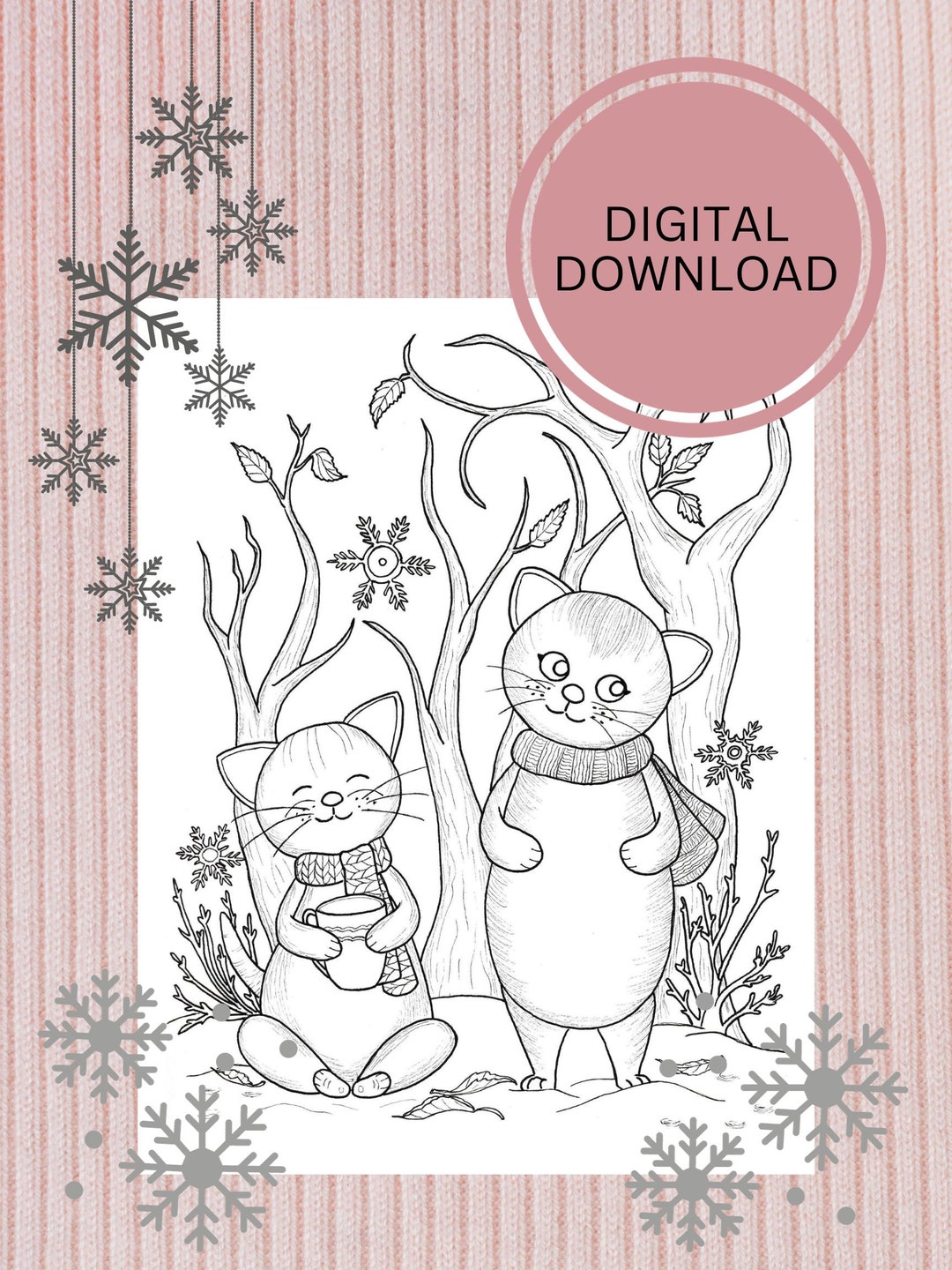 First Snow Coloring Page/instant Download Coloring Page for Adults and ...