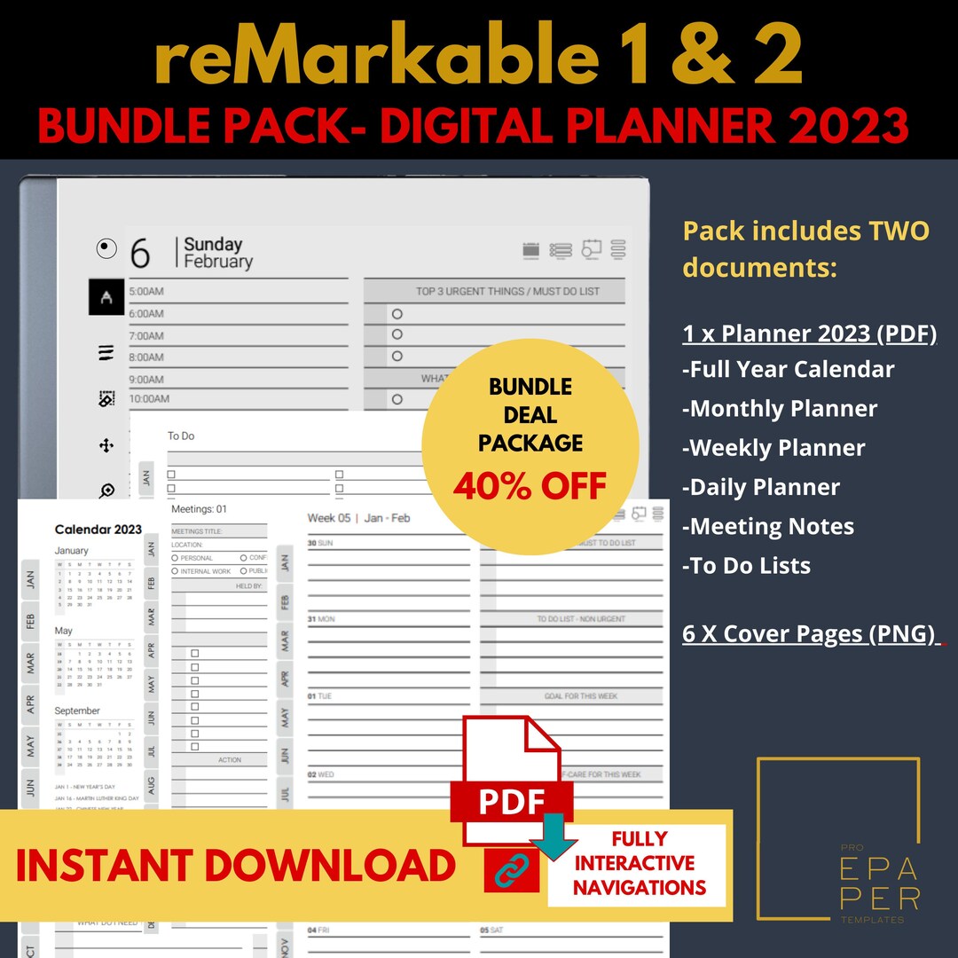 Remarkable 2 Templates Bundle hyperlinks 2023 Planner for Remarkable 1 ... Remarkable 2 Templates Bundle hyperlinks 2023 Planner for Remarkable 1 ...