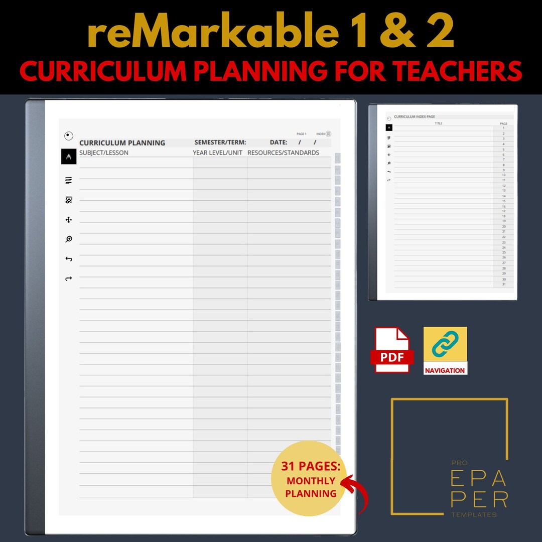 Curriculum Planning for Teachers, Educators, Remarkable 2 Users, Ed ...