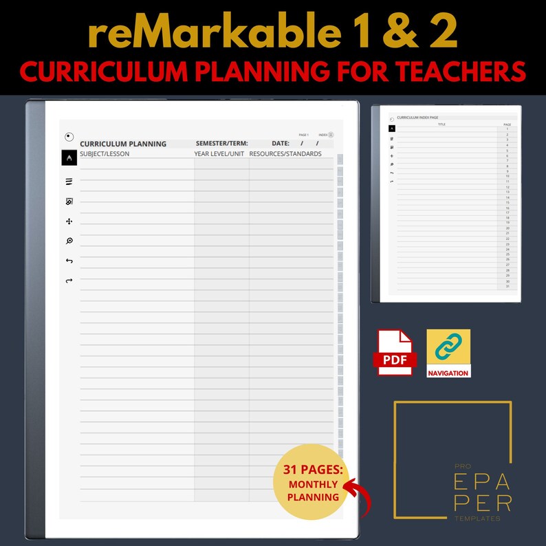 Curriculum Planning for Teachers, Educators, Remarkable 2 Users, Ed ...