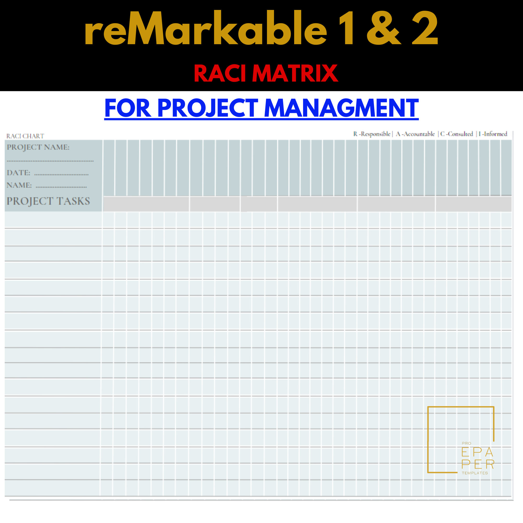 RACI CHART MATRIX for Project Managers With Stakeholders | Remarkable 1 ...