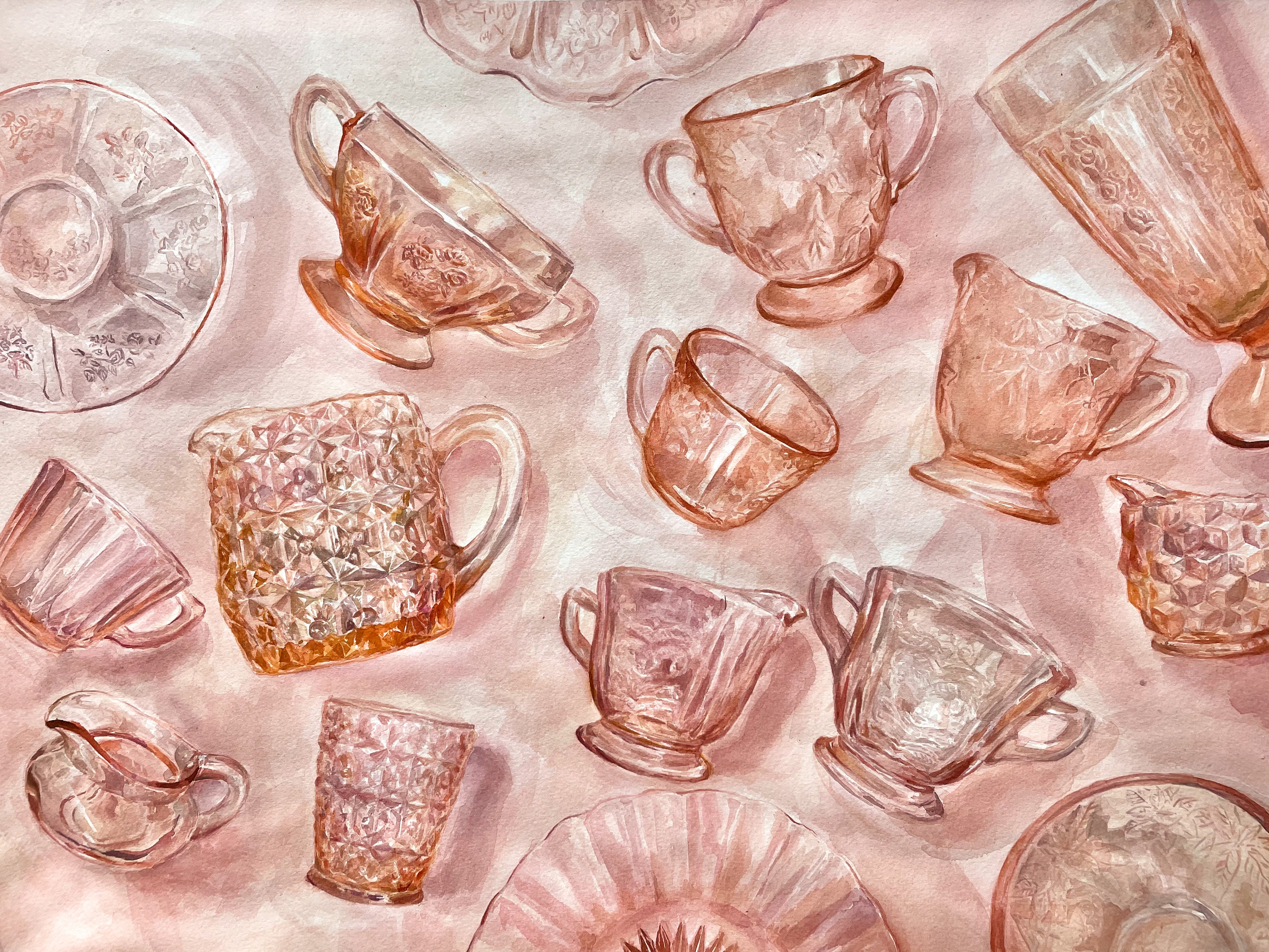 Pink Glass Art Print - Etsy