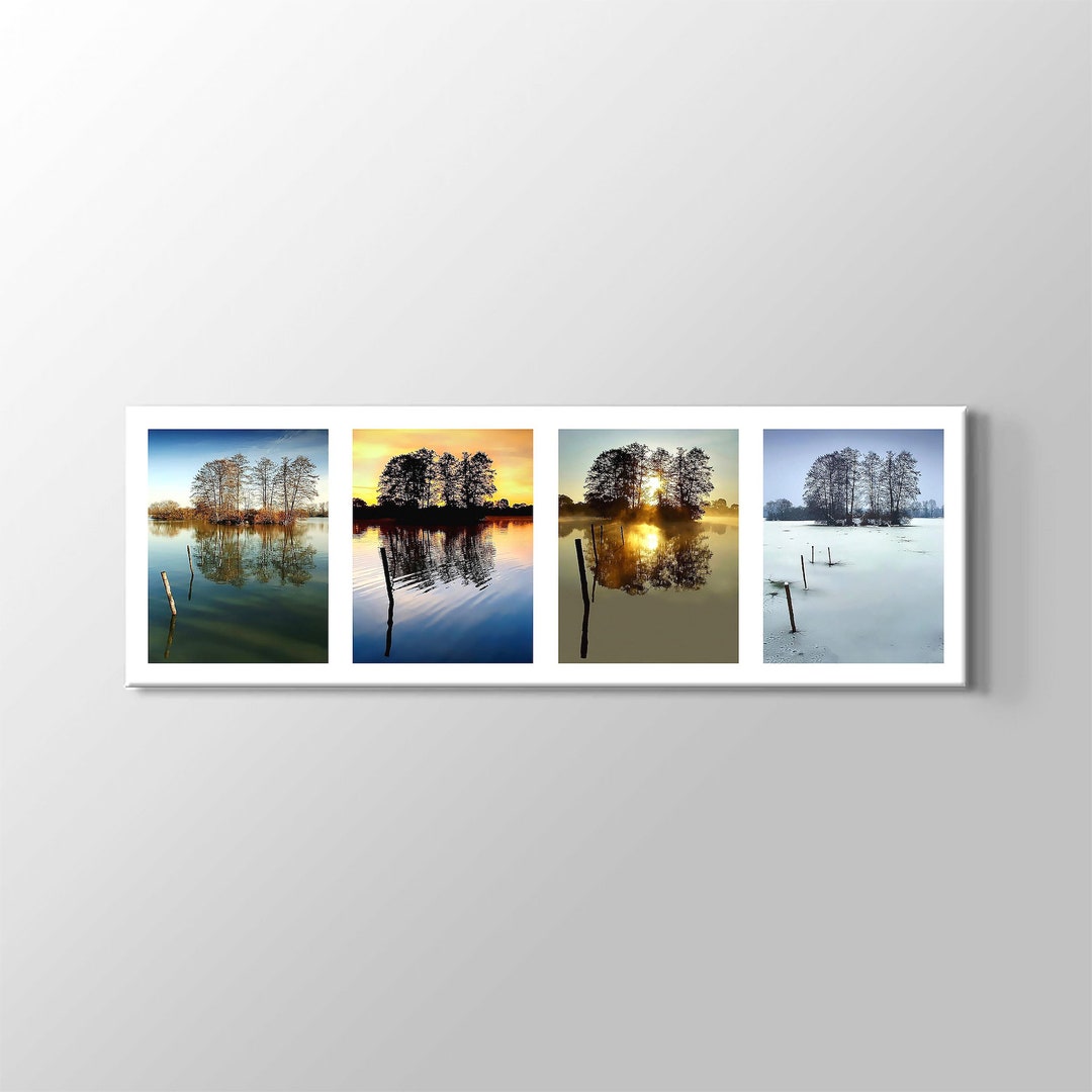Four Seasons Spring Summer Autumn Winter Wall Art Landscape Painting ...