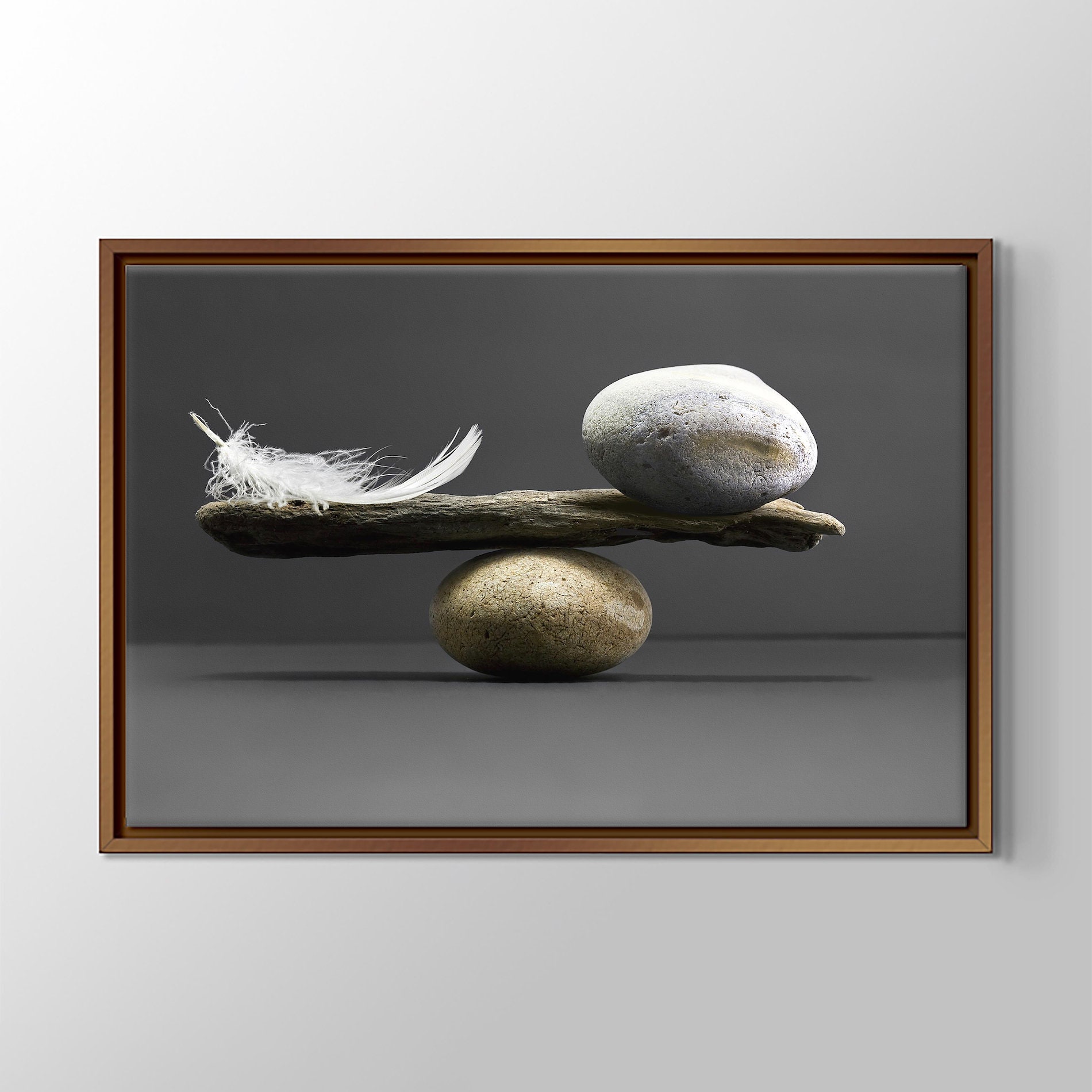 Stone and Feather Balance Themed Home Decore Wall Painting High Quality ...