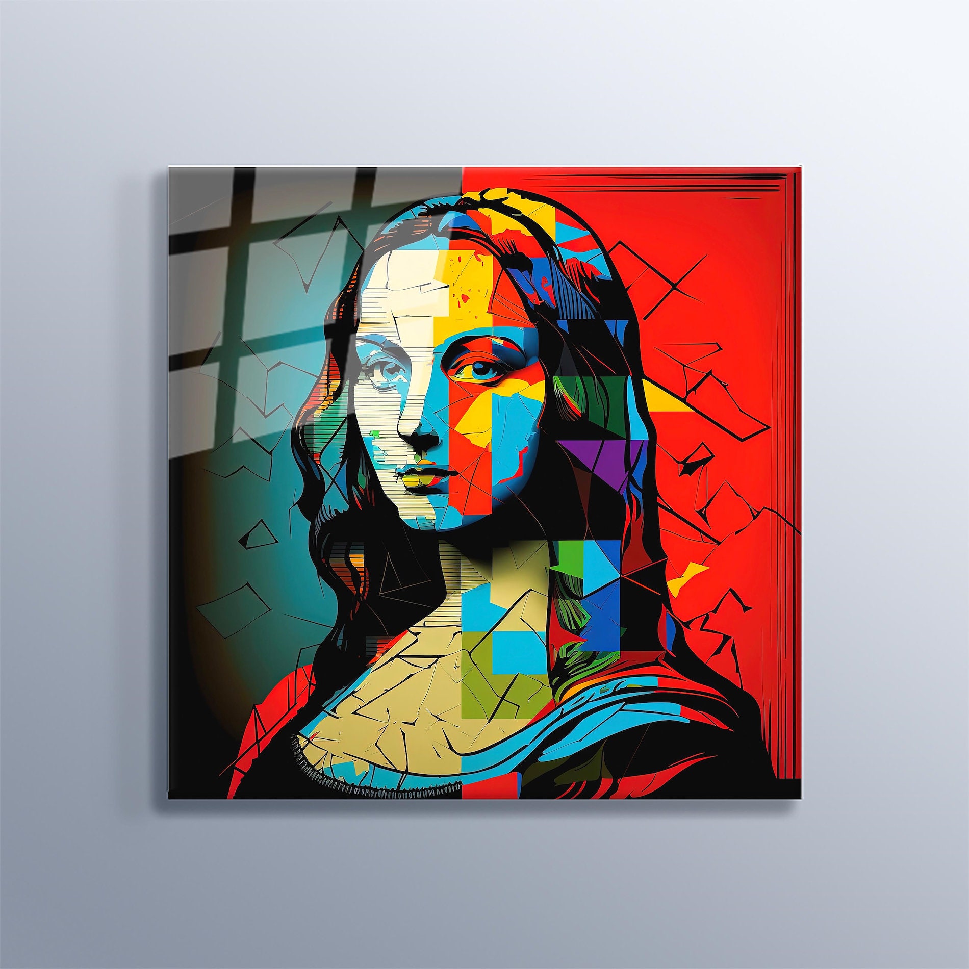 Mona Lisa Pop Art Painting Style High Quality Print on Tempered Glass ...
