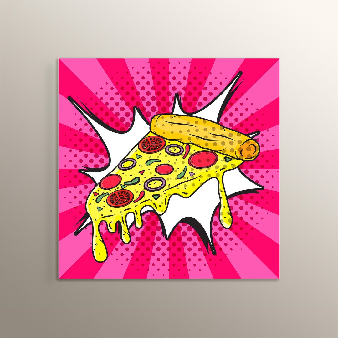 Comic Book Style Pizza Wall Art Home Decor High Quality MDF Painting ...