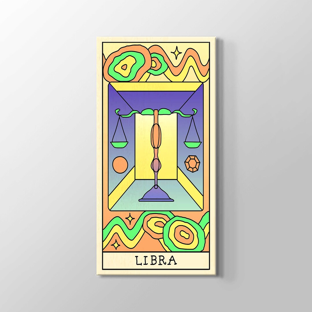 Libra Scales Zodiac Astrology Wall Art Home Decor High Quality Canvas ...
