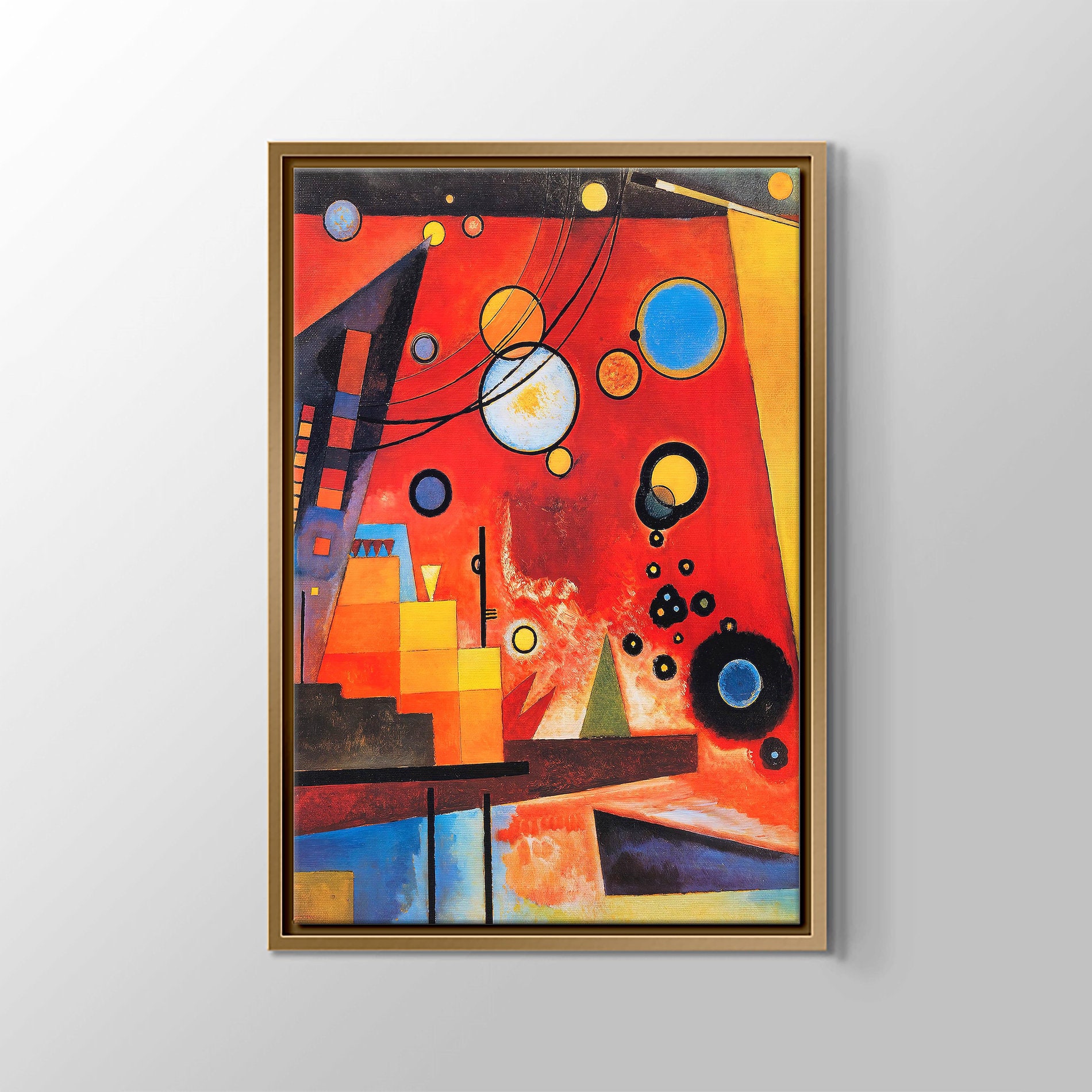 Wassily Kandinsk Heavy Red Abstract Design Canvas Wall Art Painting ...