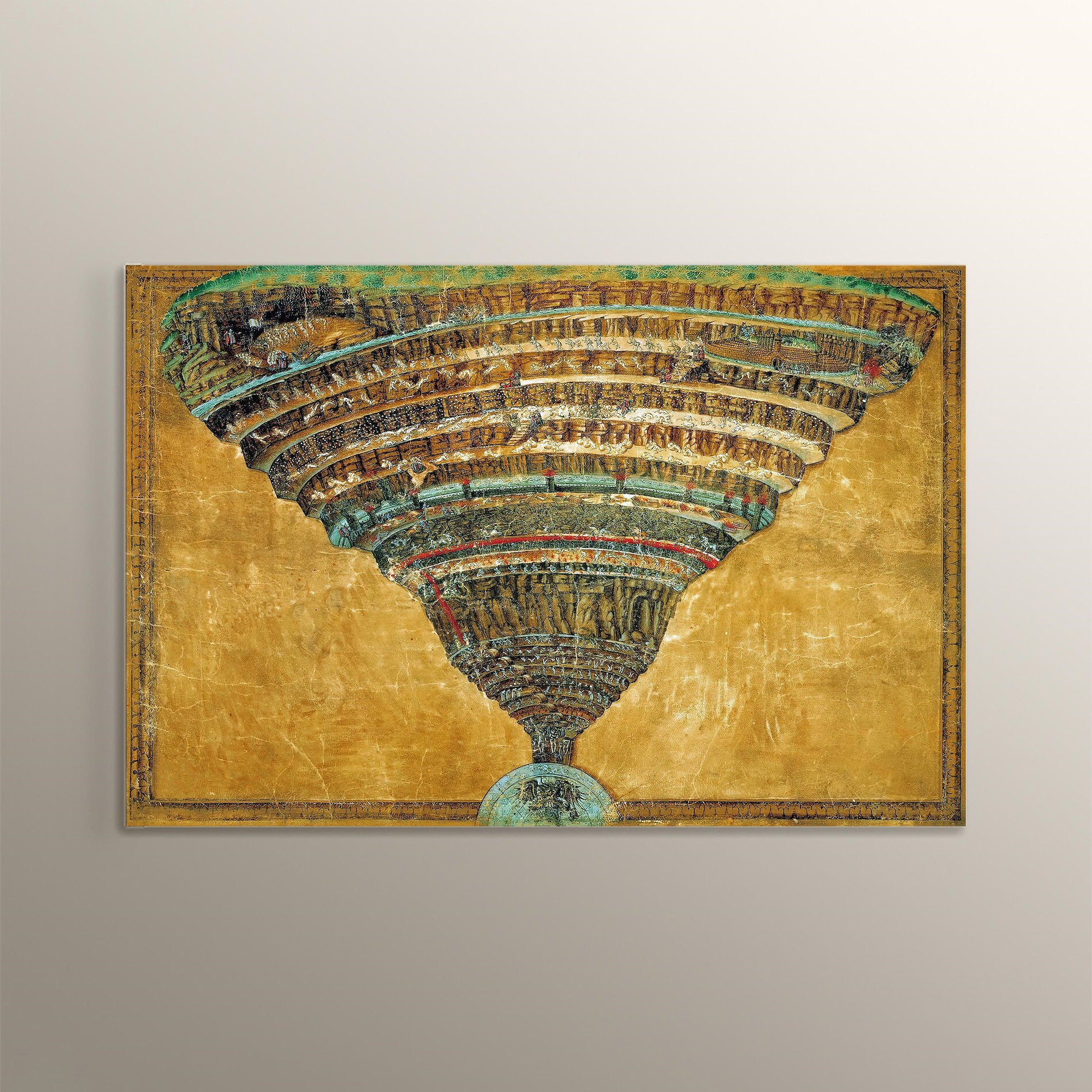 Sandro Botticelli Dante and the Divine Comedy - Map of Hell Famous ...