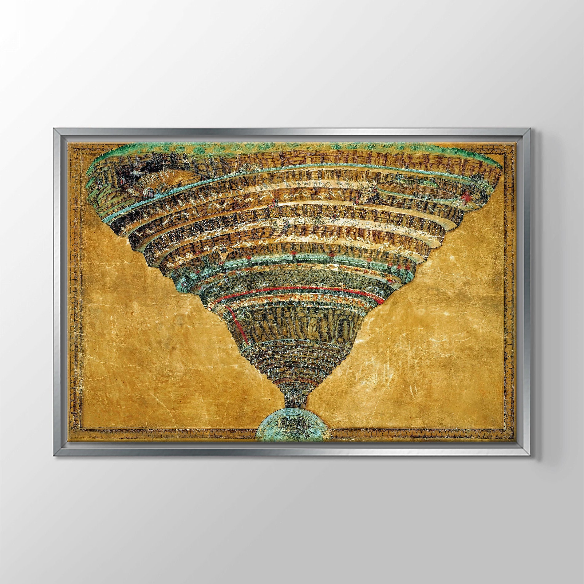 Sandro Botticelli Dante and the Divine Comedy - Map of Hell Famous ...
