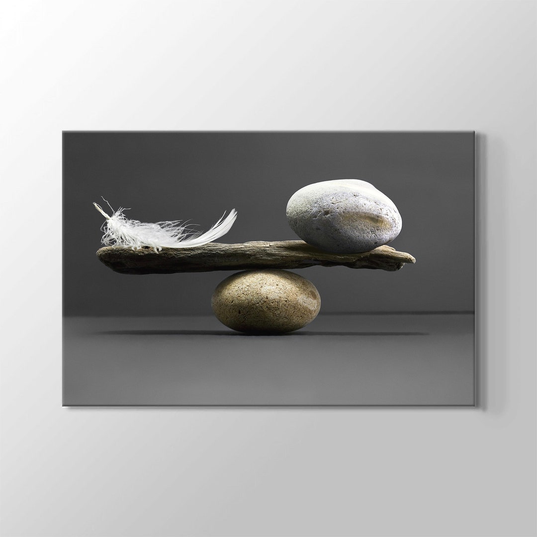 Stone and Feather Balance Themed Home Decore Wall Painting High Quality ...