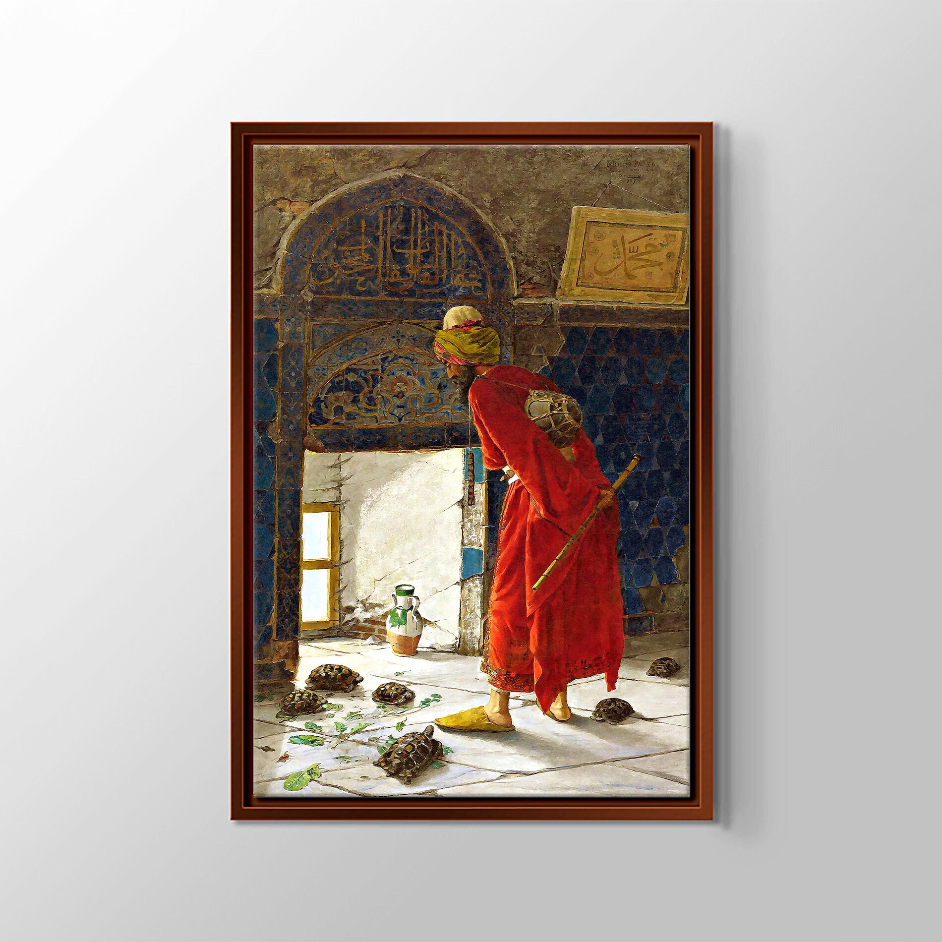 Osman Hamdi Bey the Tortoise Trainer Wall Art Home Decor Print on Canvas Famous Turkish Painting ...