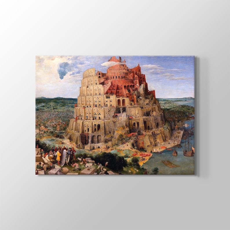 The Tower of Babel Wall Art Canvas Print Painting by Pieter Bruegel ...