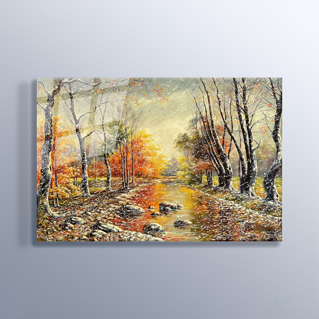 Snowing Over Trees Wall Art Home Decoration High Quality Print on ...