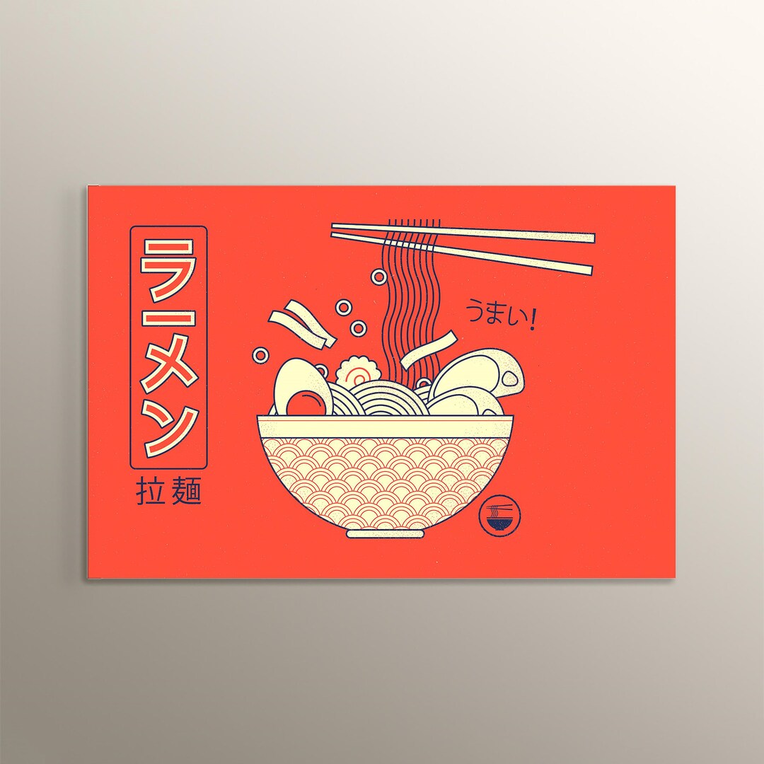 Retro Ramen Soup Poster High Quality MDF Painting Wall Art Home Office ...