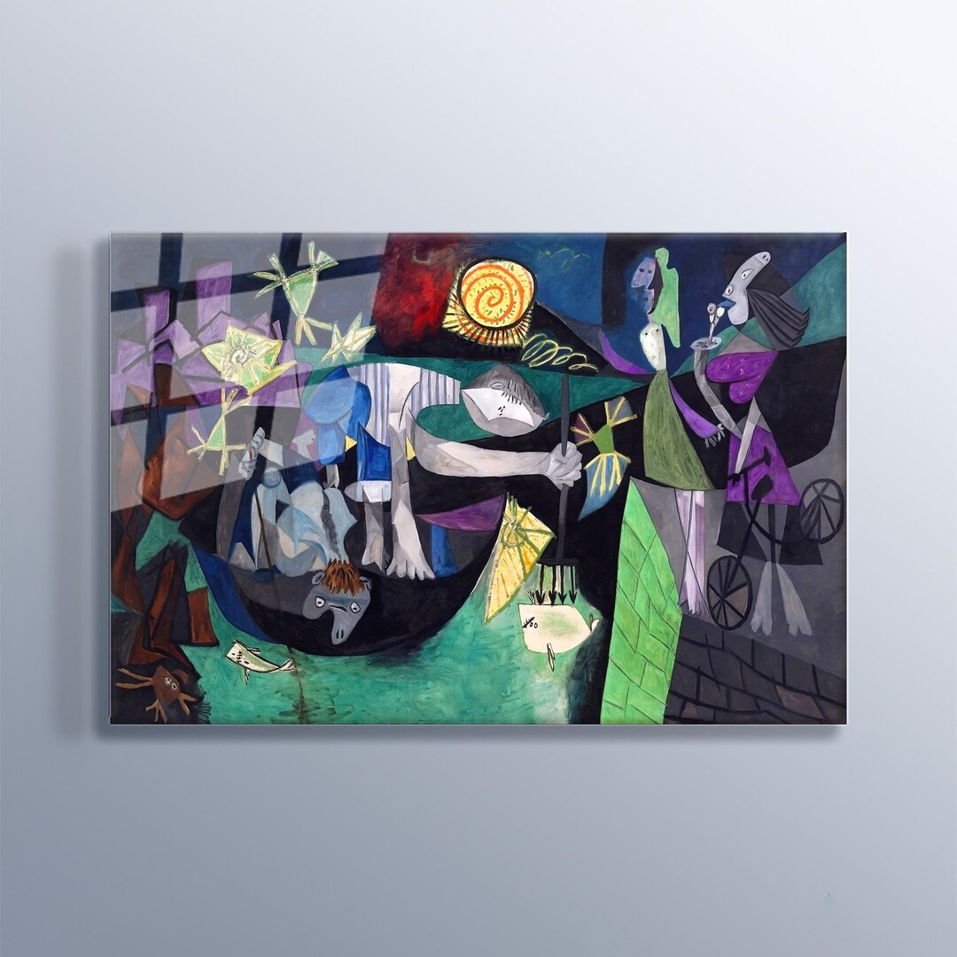 Pablo Picasso Night Fishing at Antibes Painting Wall Art Famous Artwork ...