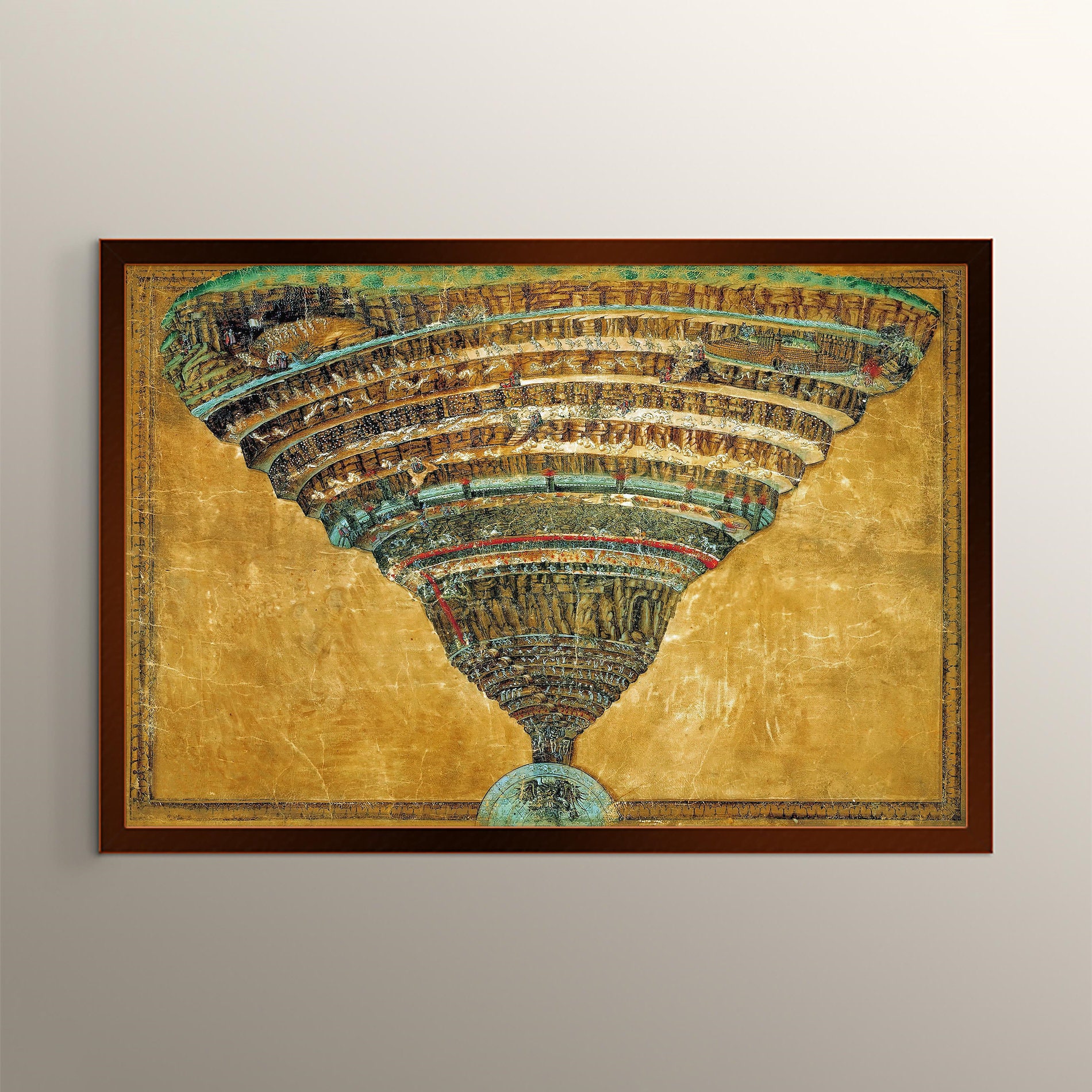 Sandro Botticelli Dante and the Divine Comedy - Map of Hell Famous ...