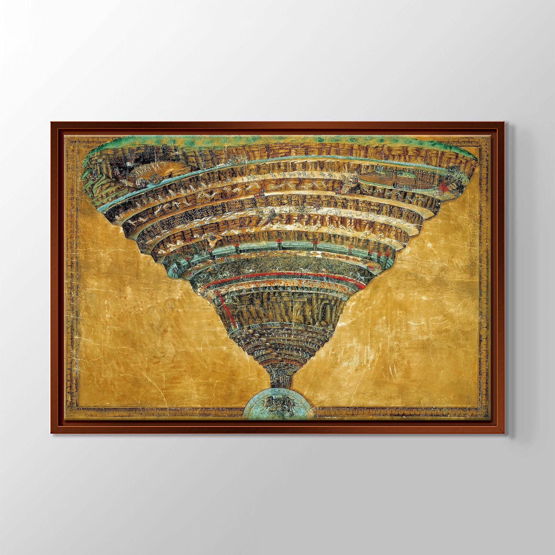Sandro Botticelli Dante and the Divine Comedy - Map of Hell Famous ...