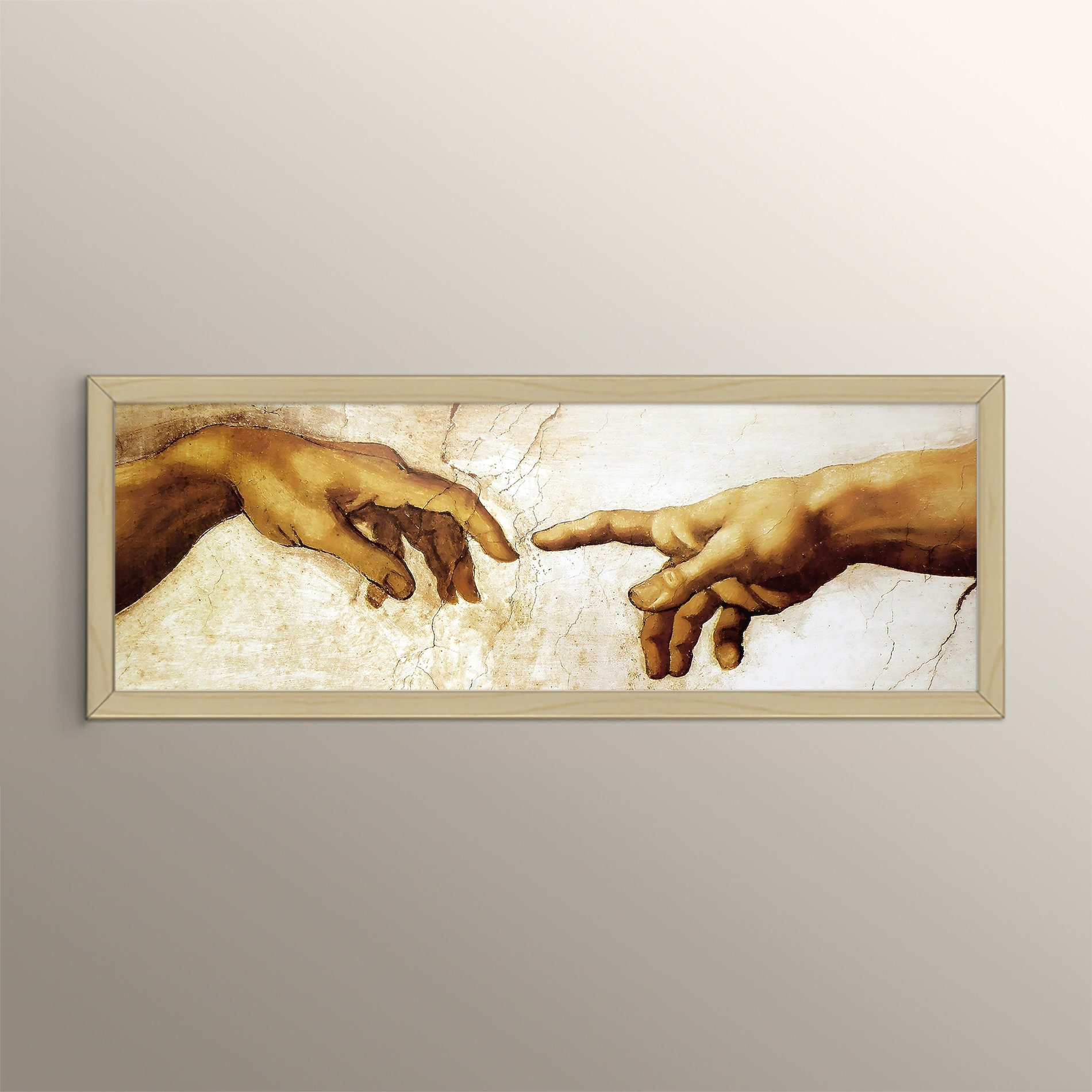Michelangelo Buonarroti Creation of Adam Wall Art Painting on MDF Home ...