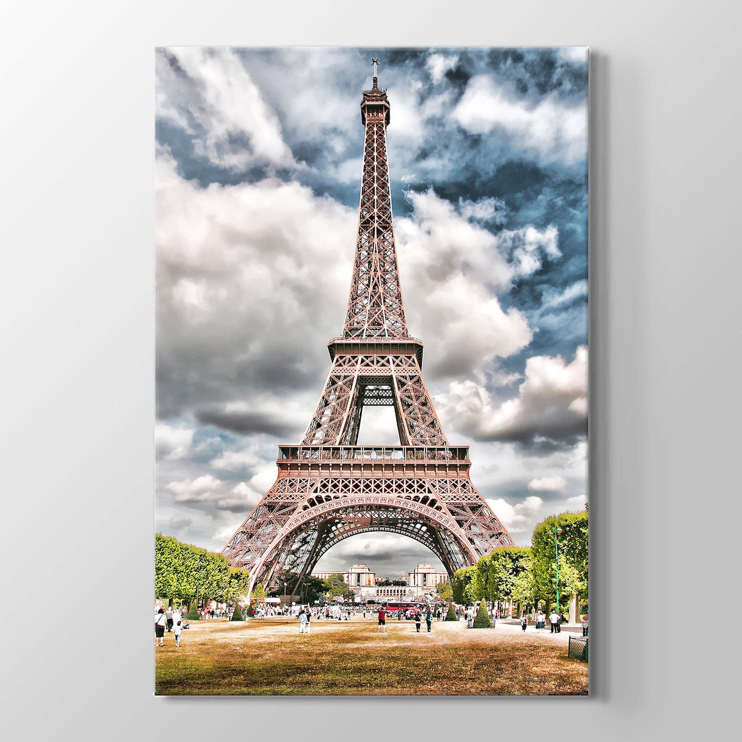 Paris Eiffel Tower Canvas Painting Print City Landscape Ready to Hang ...