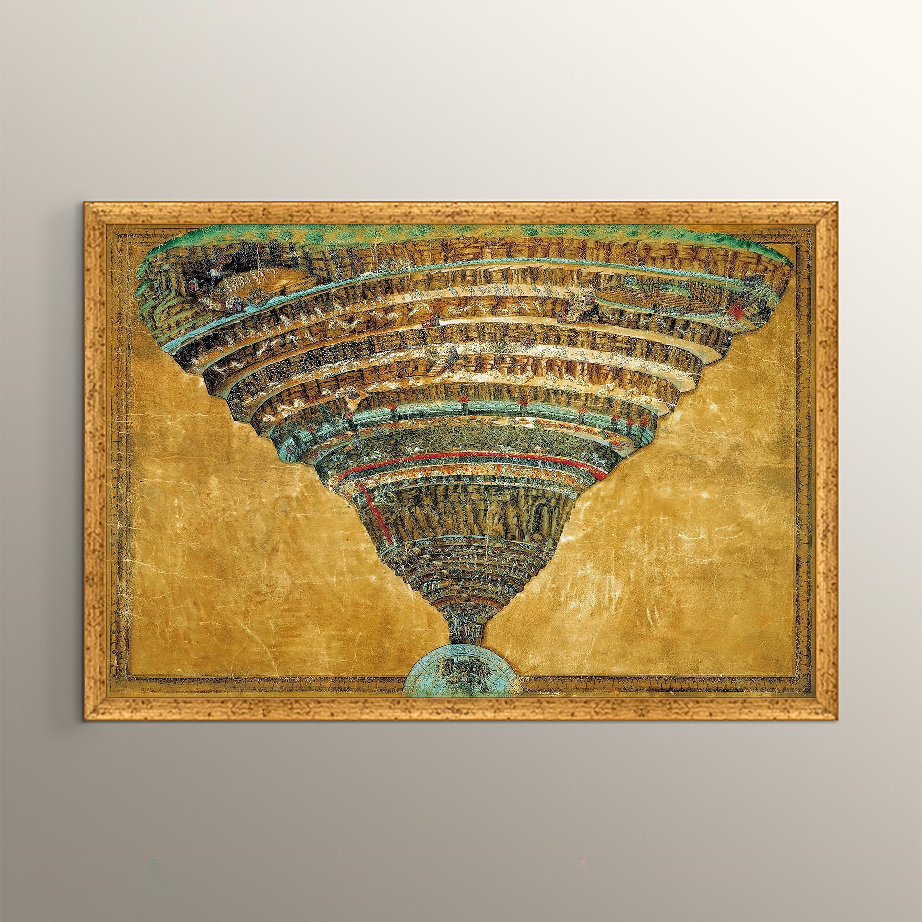 Sandro Botticelli Dante and the Divine Comedy Map of Hell Famous ...