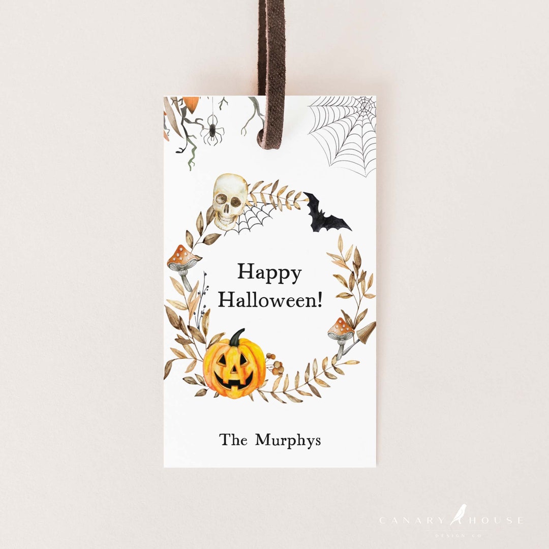Halloween Gift Tag Template, Printable Halloween Favor Tag, Editable ...