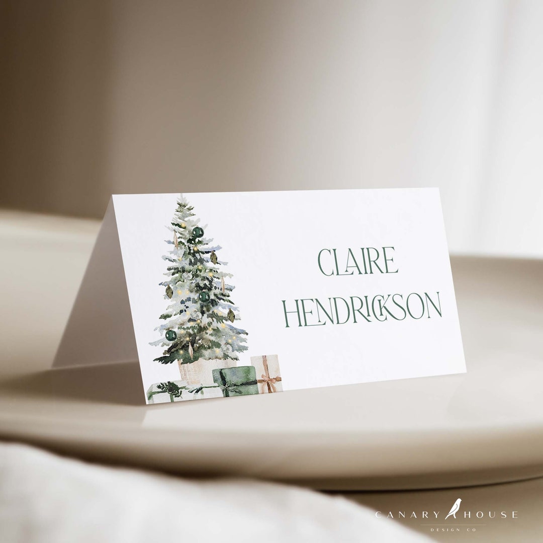 Christmas Place Card Template, Printable Christmas Place Cards ...