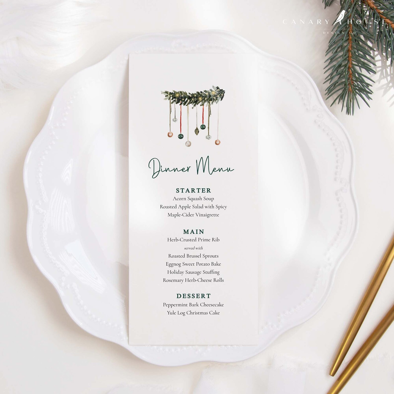 Christmas Menu, Dinner Menu, Modern Christmas Dinner Menu, Food Menu ...