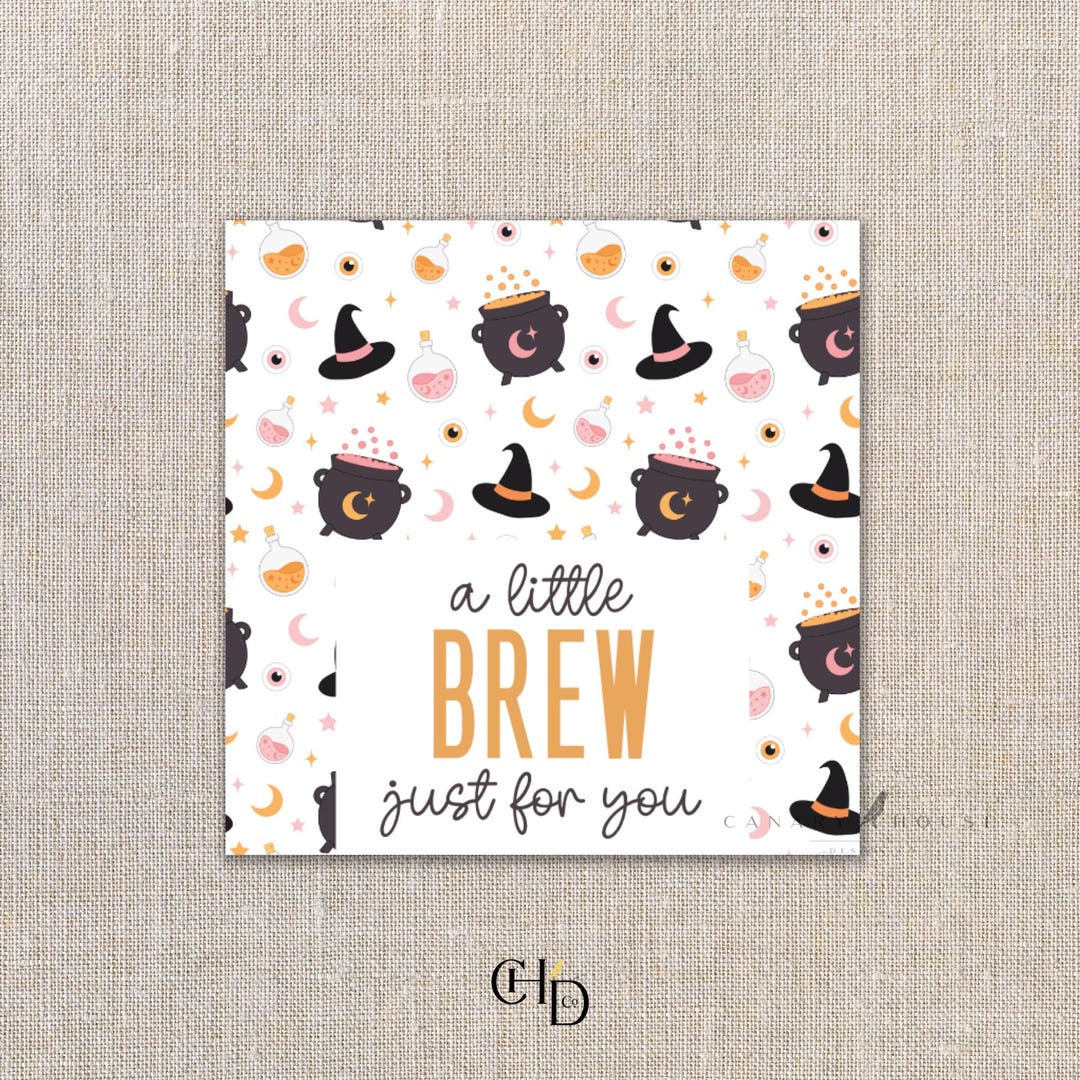 Printable Tag - A Little Brew for You - 2" Square + 2.5" Square ...