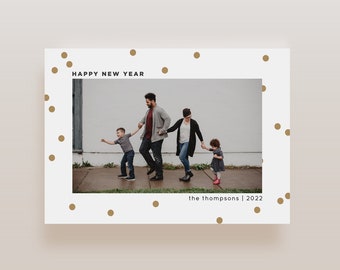 Editable New Year Photo Card Template Printable Holiday - Etsy