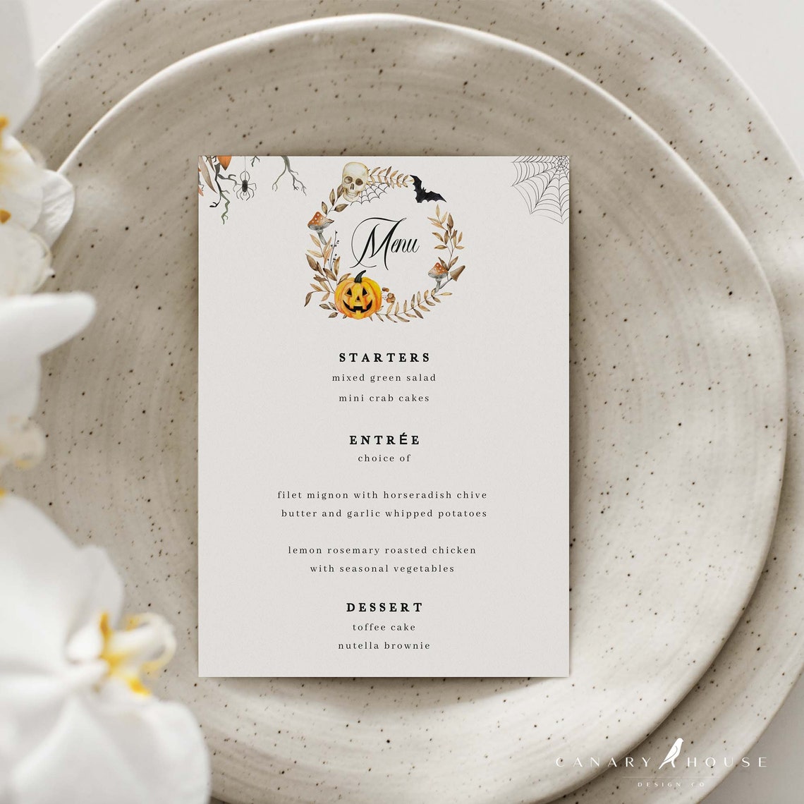 Halloween Menu, Dinner Menu, Halloween Party Menu, Food Menu, Editable ...