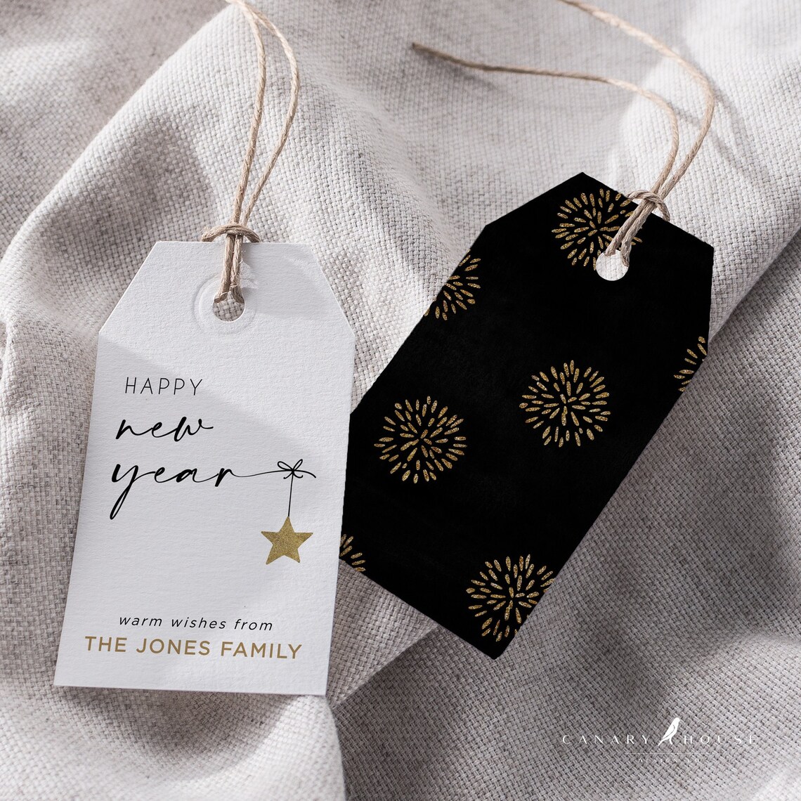 New Year's Gift Tag Template, Printable New Year's Favor Tag, Editable ...